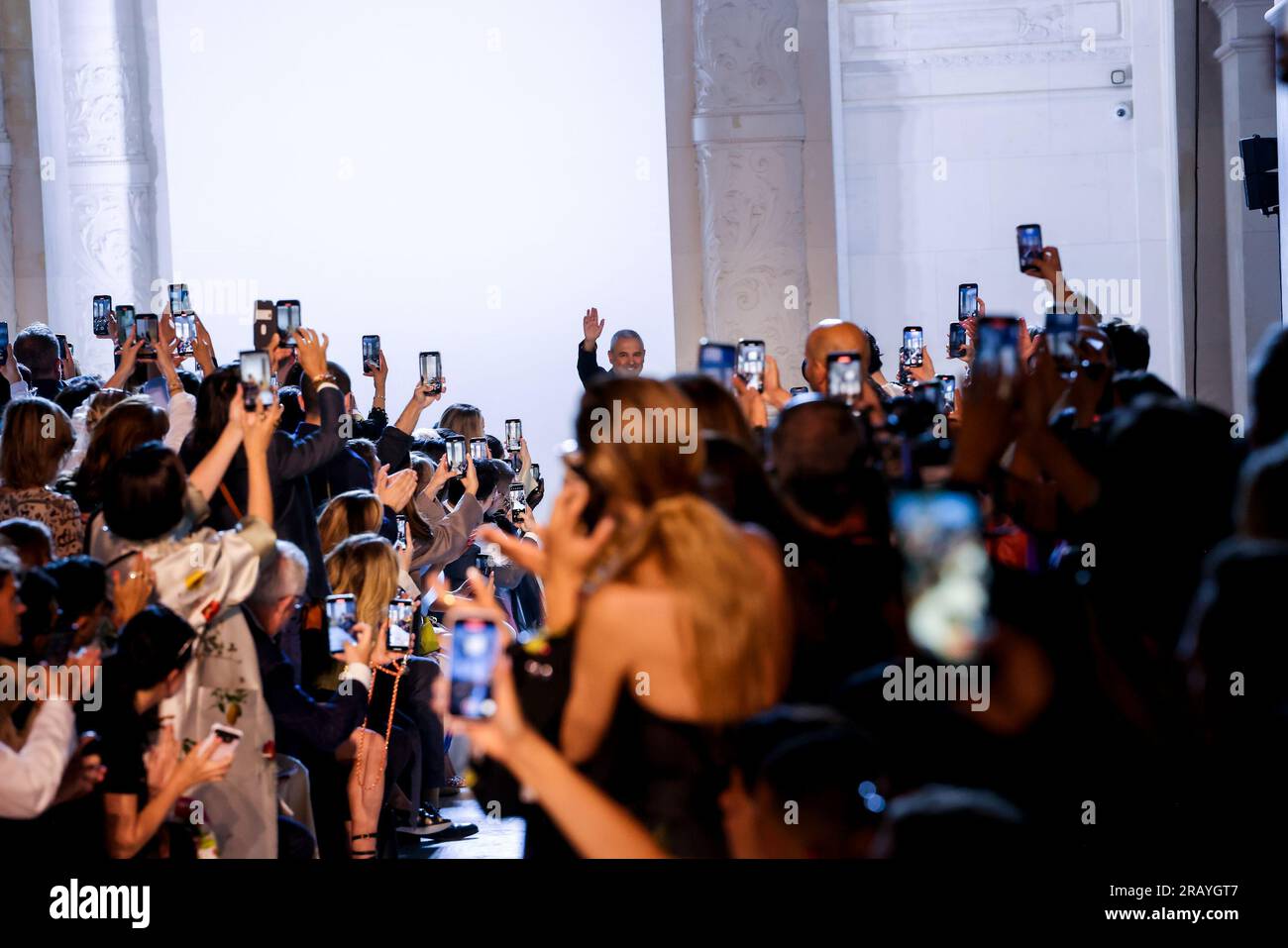 Elie Saab walks at the Elie Saab show during Paris Fashion Week Haute ...
