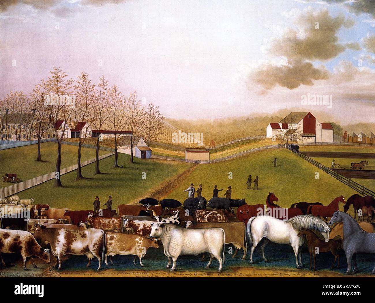 An Indian Summer View of the Farm & Stock of James C. Cornell 1848 by ...