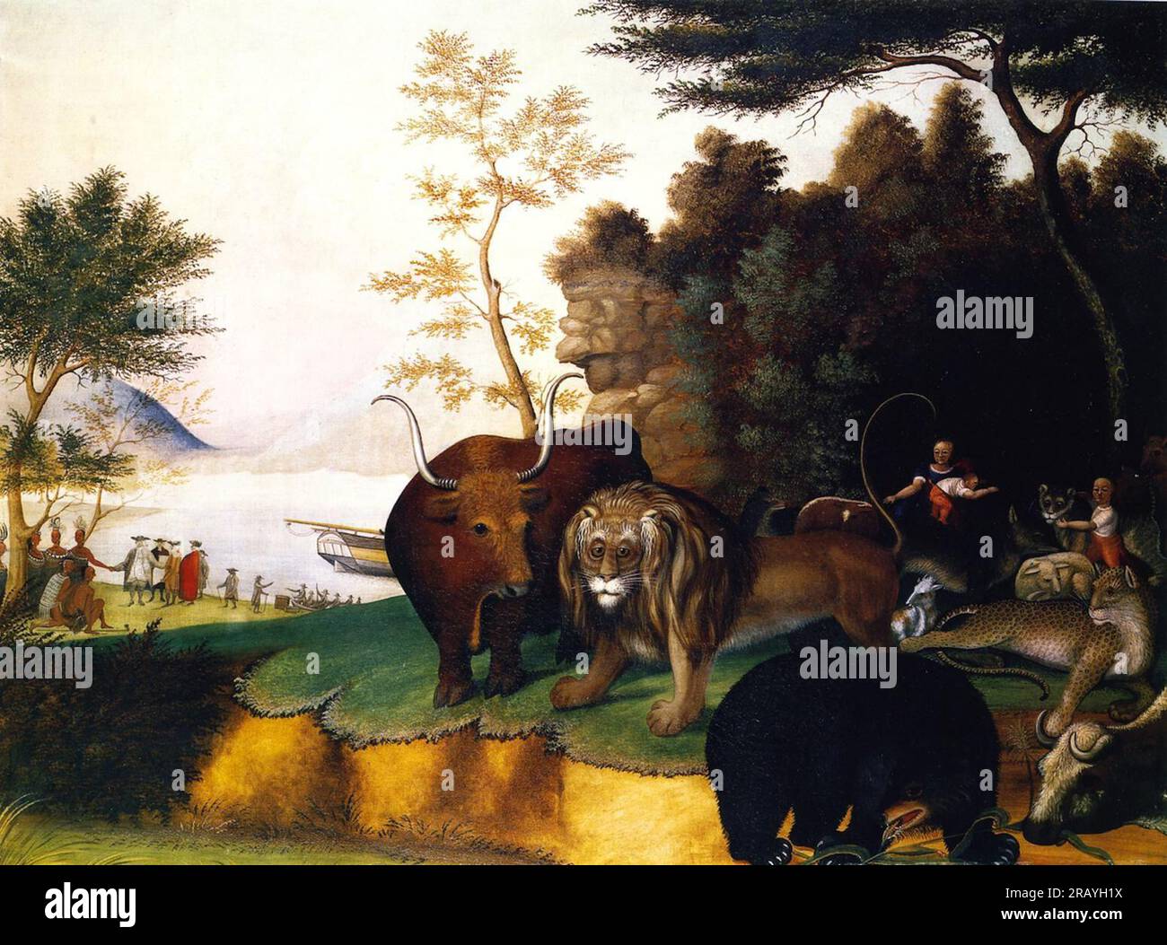 Peaceable Kingdom 1847 by Edward Hicks Stock Photo - Alamy