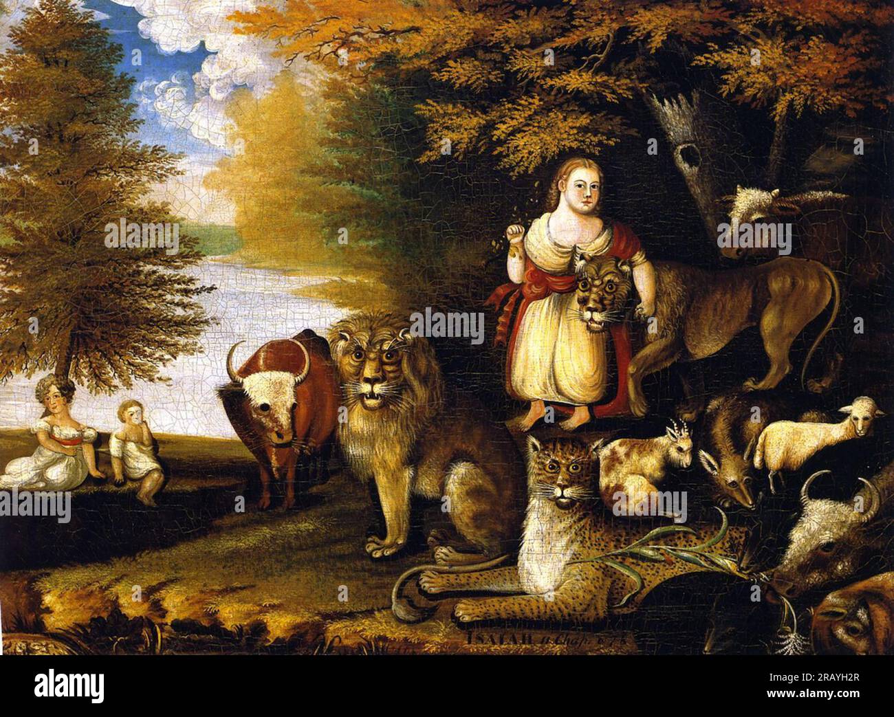 Peaceable Kingdom 1832 by Edward Hicks Stock Photo - Alamy