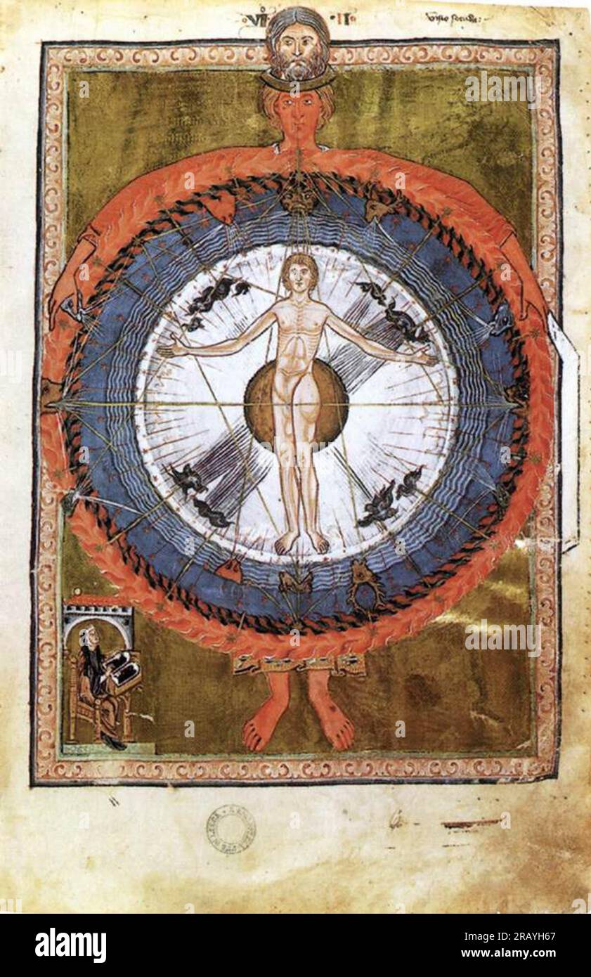 Second vision. Adam as Mankind by Hildegard of Bingen Stock Photo - Alamy