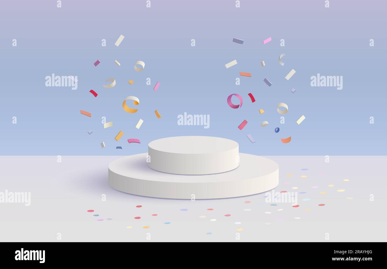 Ribbon podium present, festive holiday shopping pedestal. Vector Stock ...