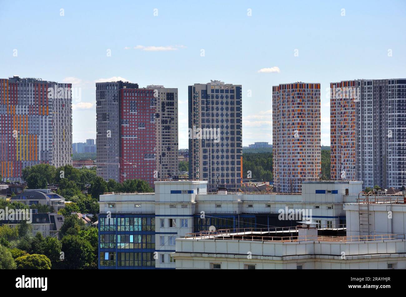Krasnogorsk, Russia - 24 July. 2021. Modern high-rise residential ...