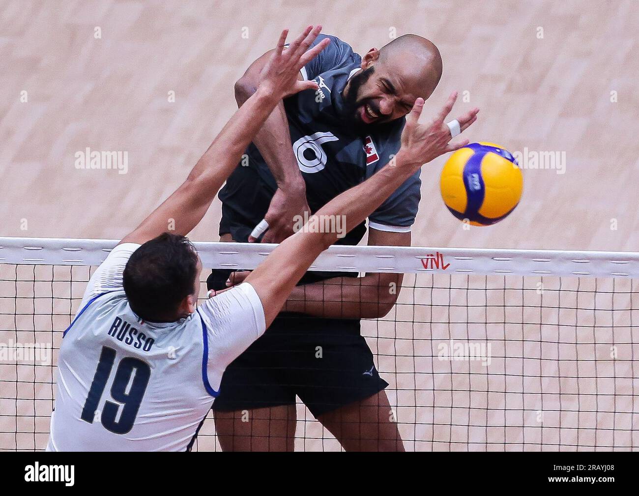 PASAY CITY, July 6, 2023 (Xinhua) -- Danny Demyanenko (R) of Canada ...