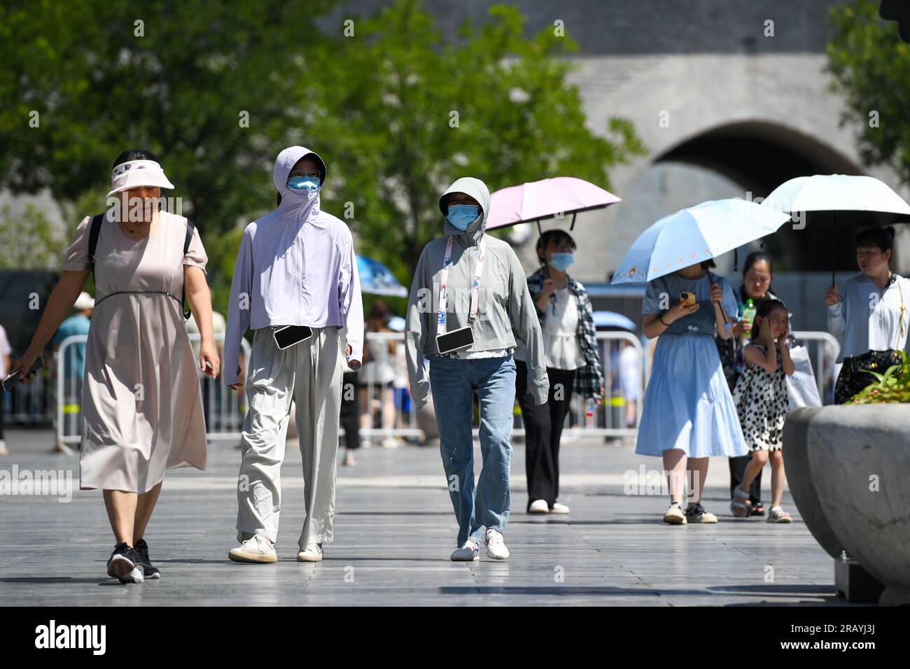 Beijing, China. 6th July, 2023. People visit the Qianmen street in ...