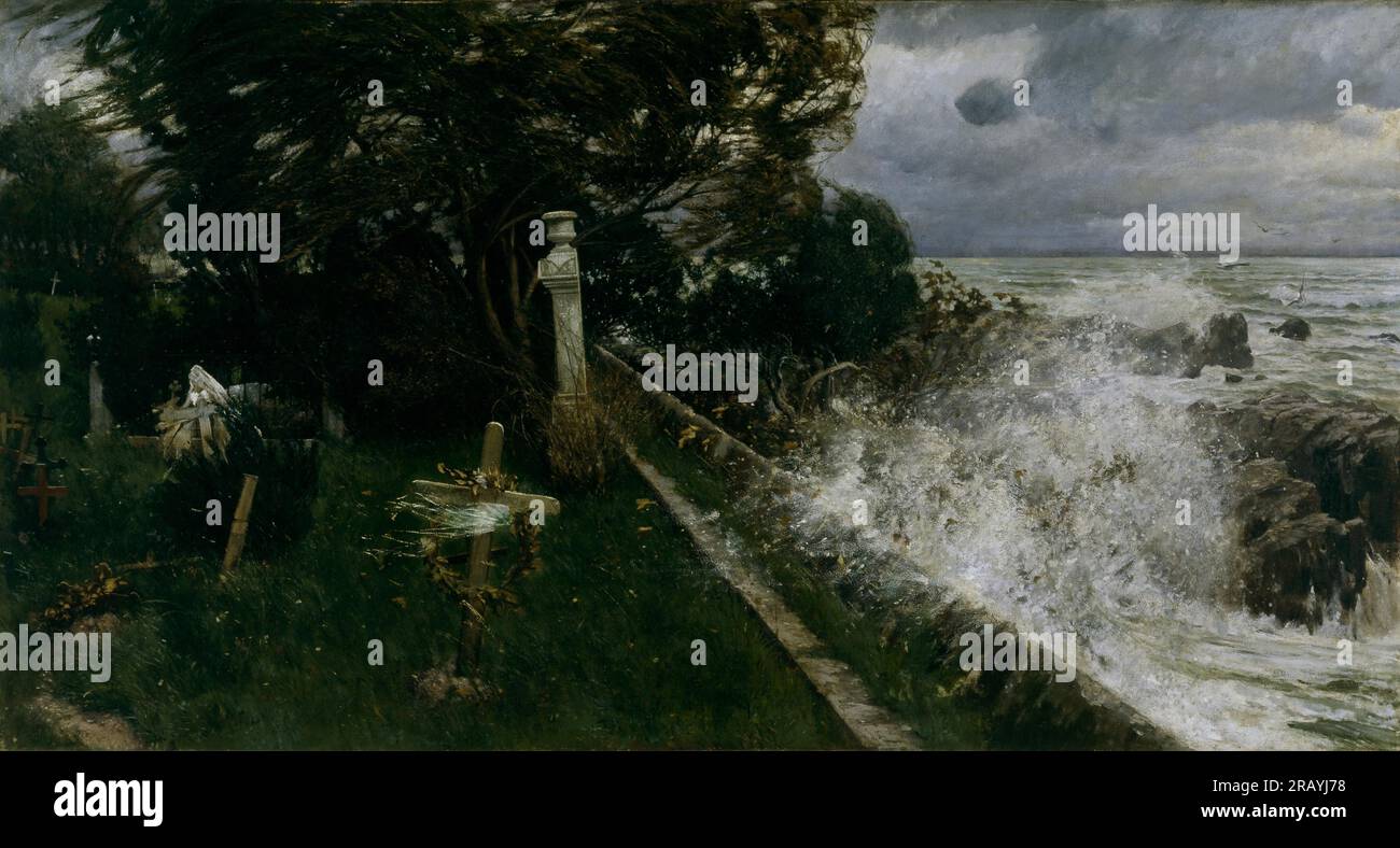 Seaside Cemetery 1897 by Adolf Hirémy-Hirschl Stock Photo - Alamy