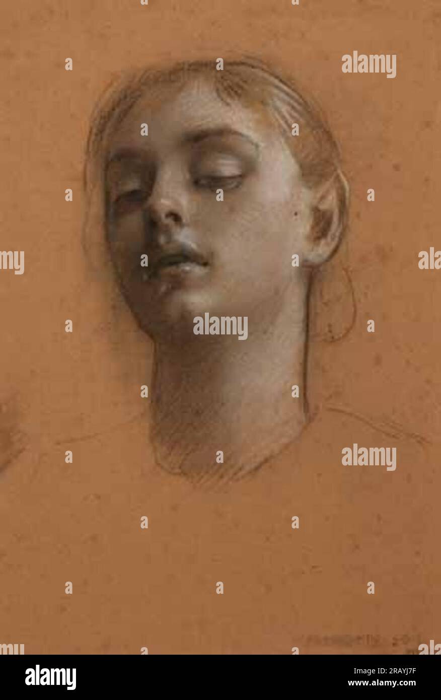 Head of a Young Girl 1900 by Adolf Hirémy-Hirschl Stock Photo - Alamy