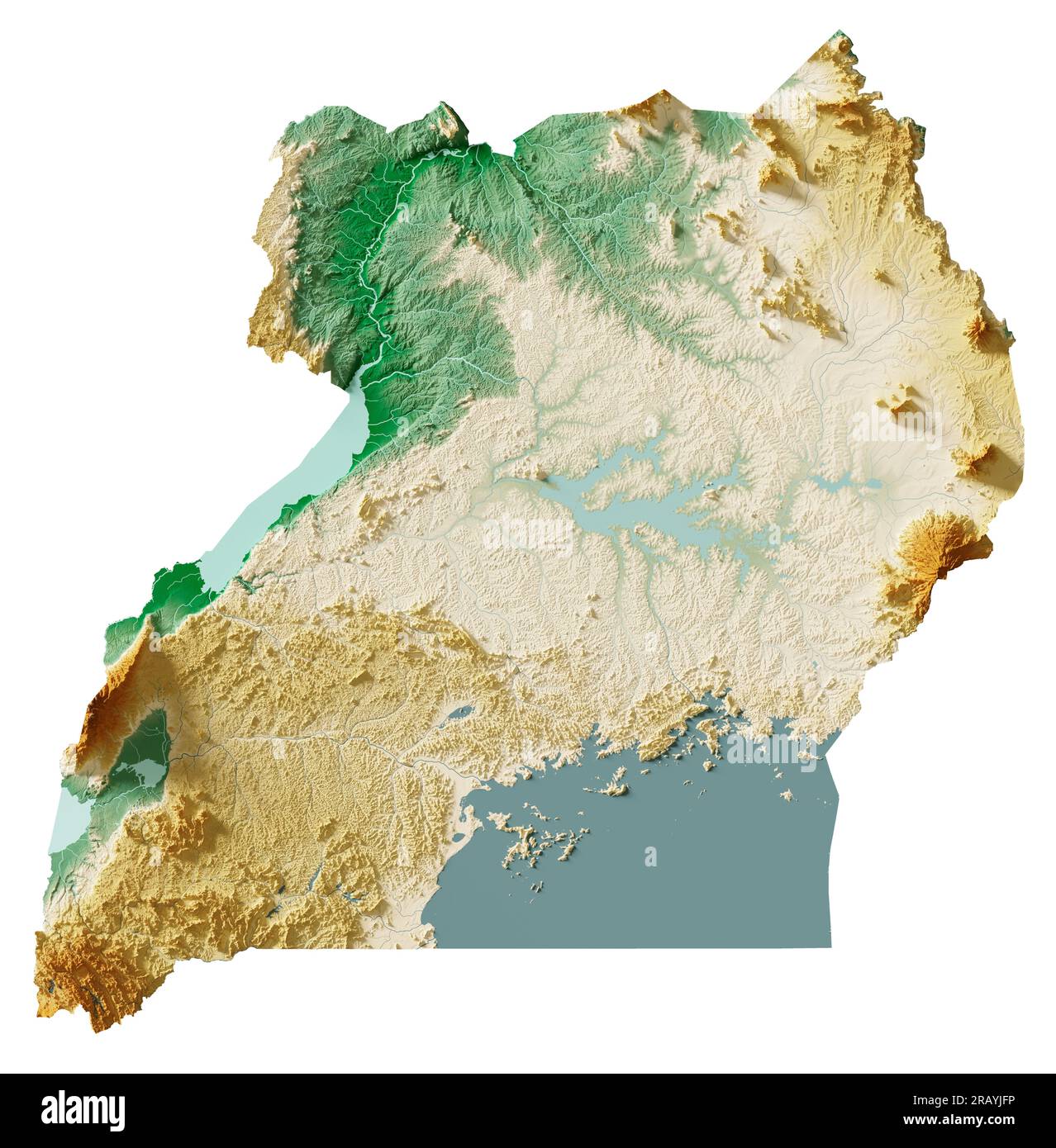 Map of uganda Cut Out Stock Images & Pictures - Alamy