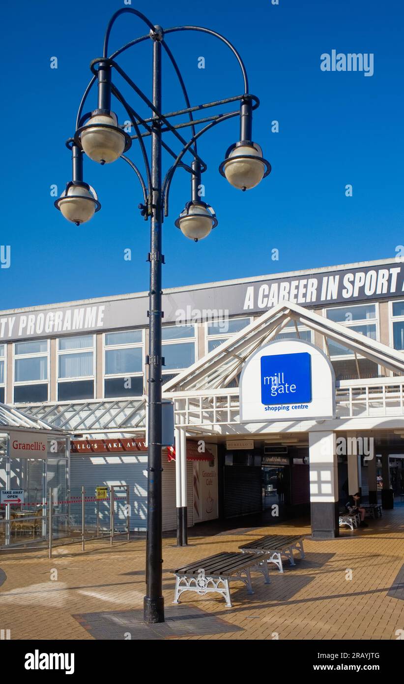 The Millgate shopping area adjoins the market at Bury Stock Photo - Alamy