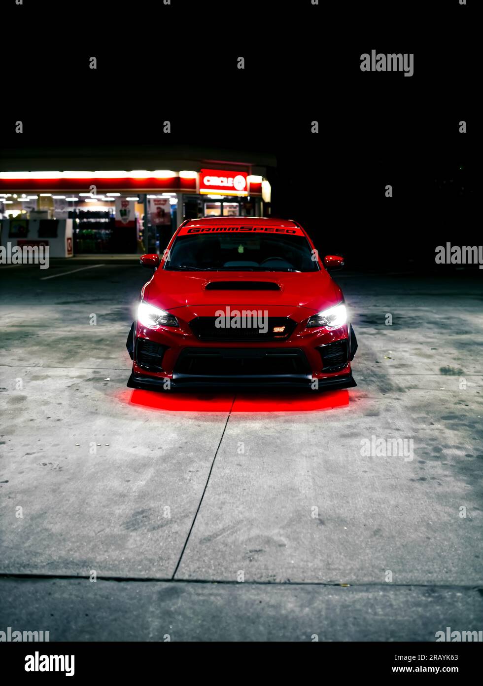 red subaru wrx sti sports car Stock Photo - Alamy