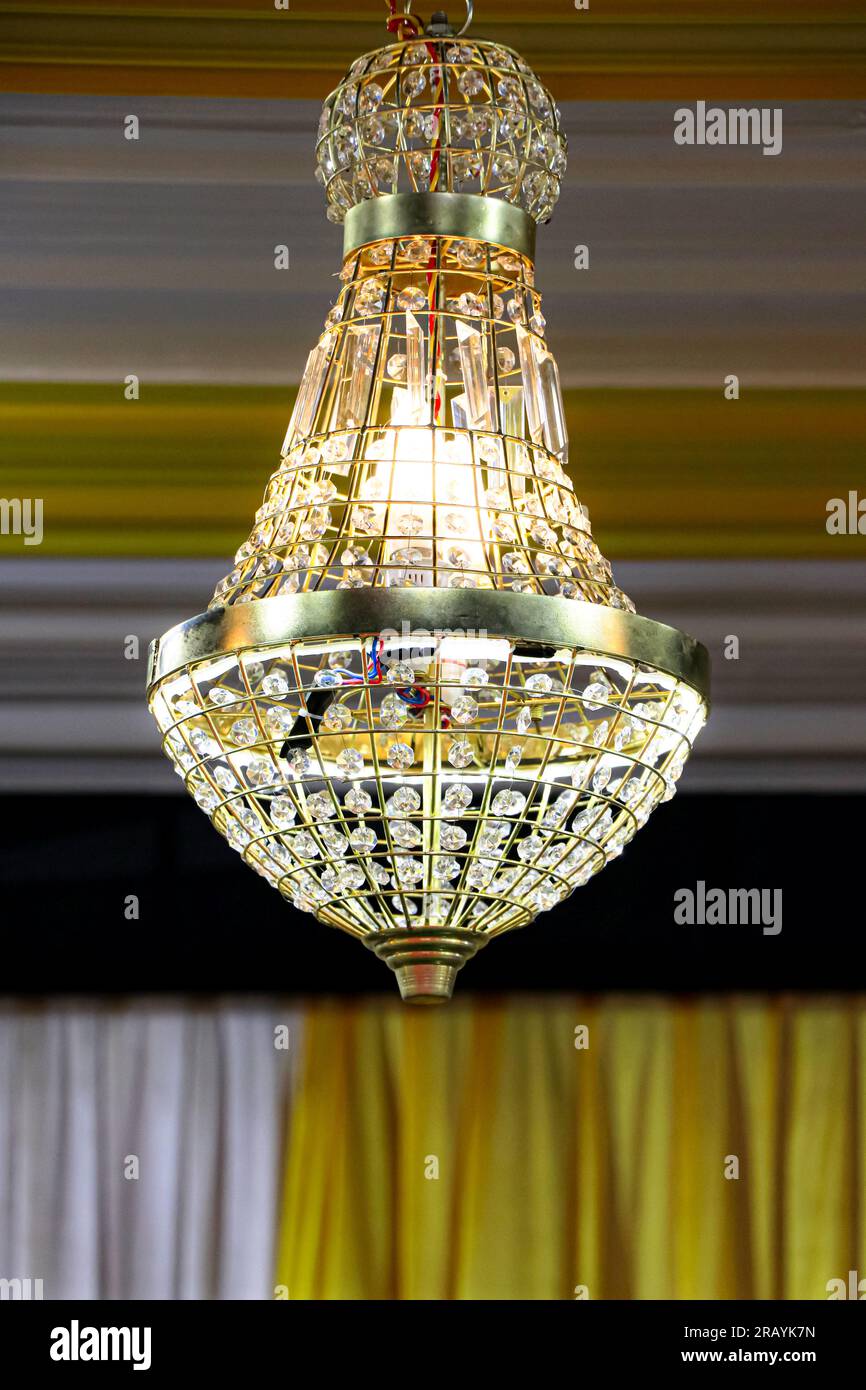 Bride and groom in traditional Indian wedding Ceremony, Party Hall ...