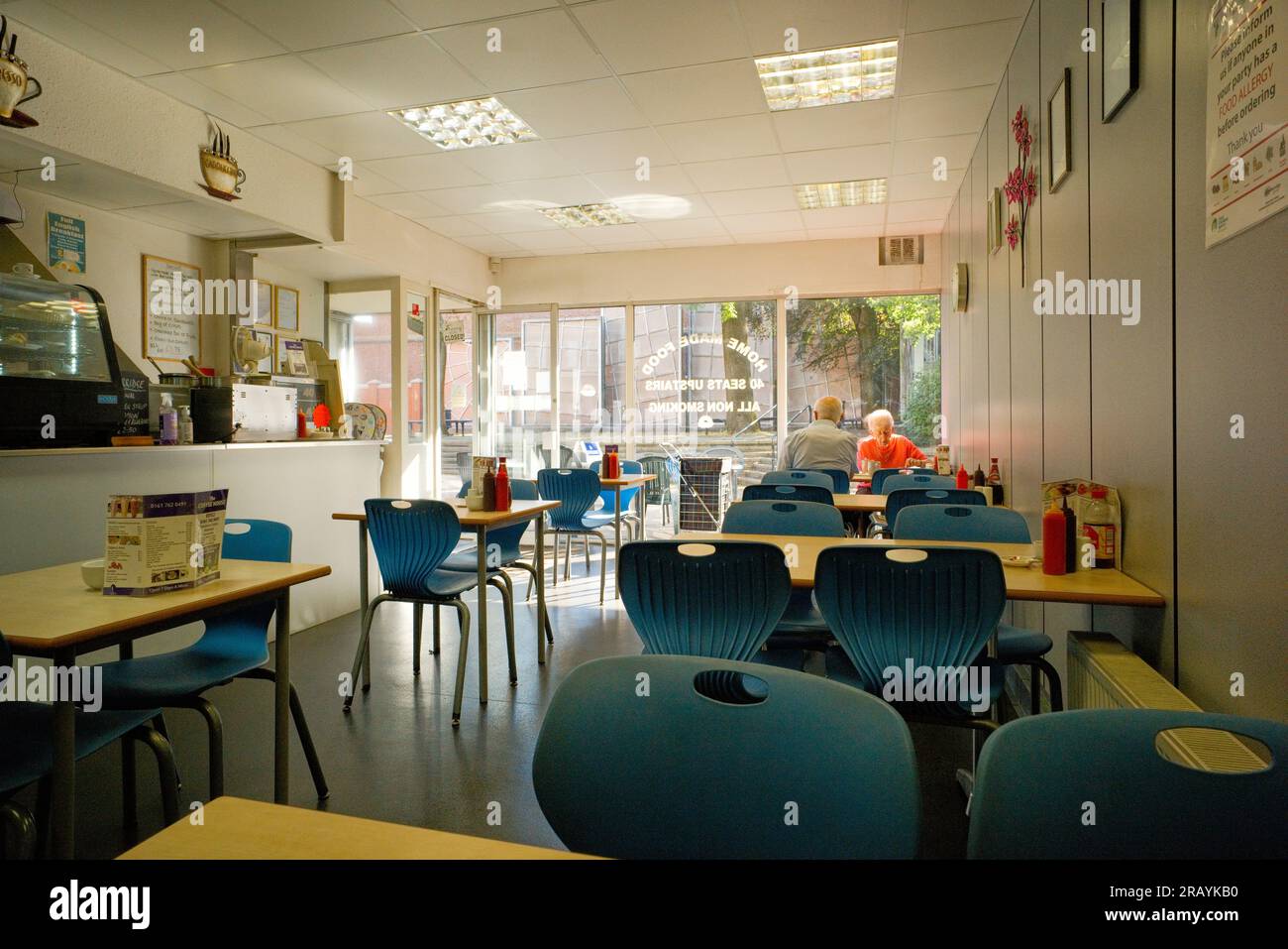 Smaller independent cafe in the centre of Bury Stock Photo - Alamy