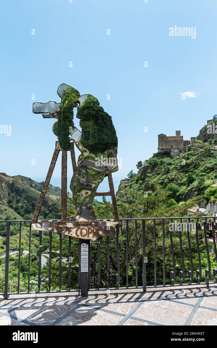 Savoca, Sicily, Italy, May 17th, 2023. - Sculpture dedicated to F.F ...