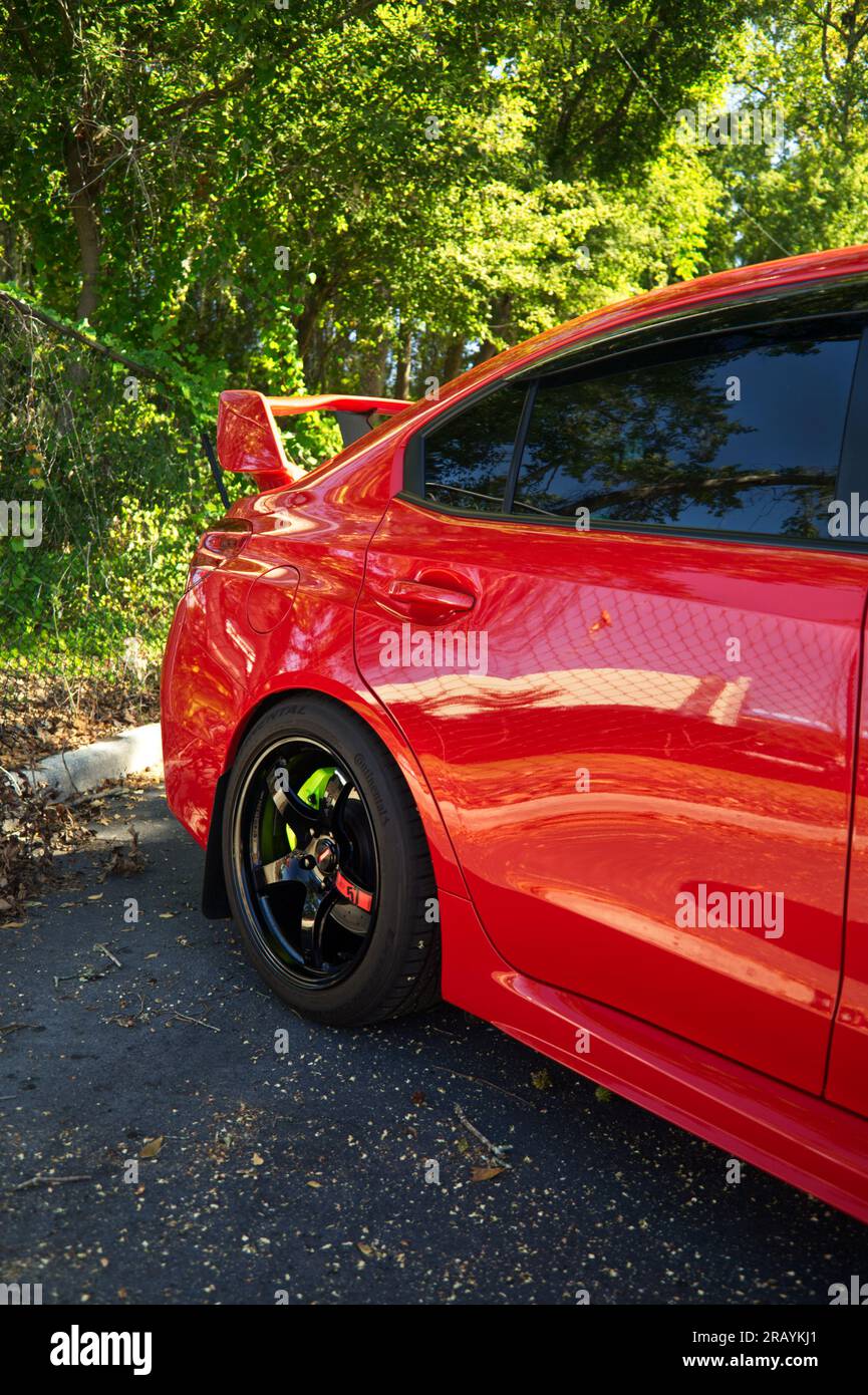 red subaru wrx sti sports car Stock Photo - Alamy