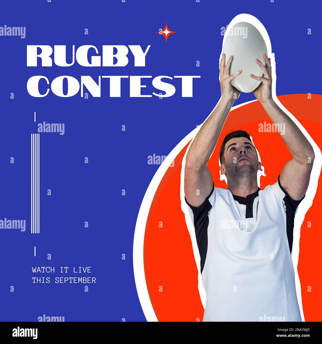 Rugby contest, watch it live text and caucasian male rugby player ...