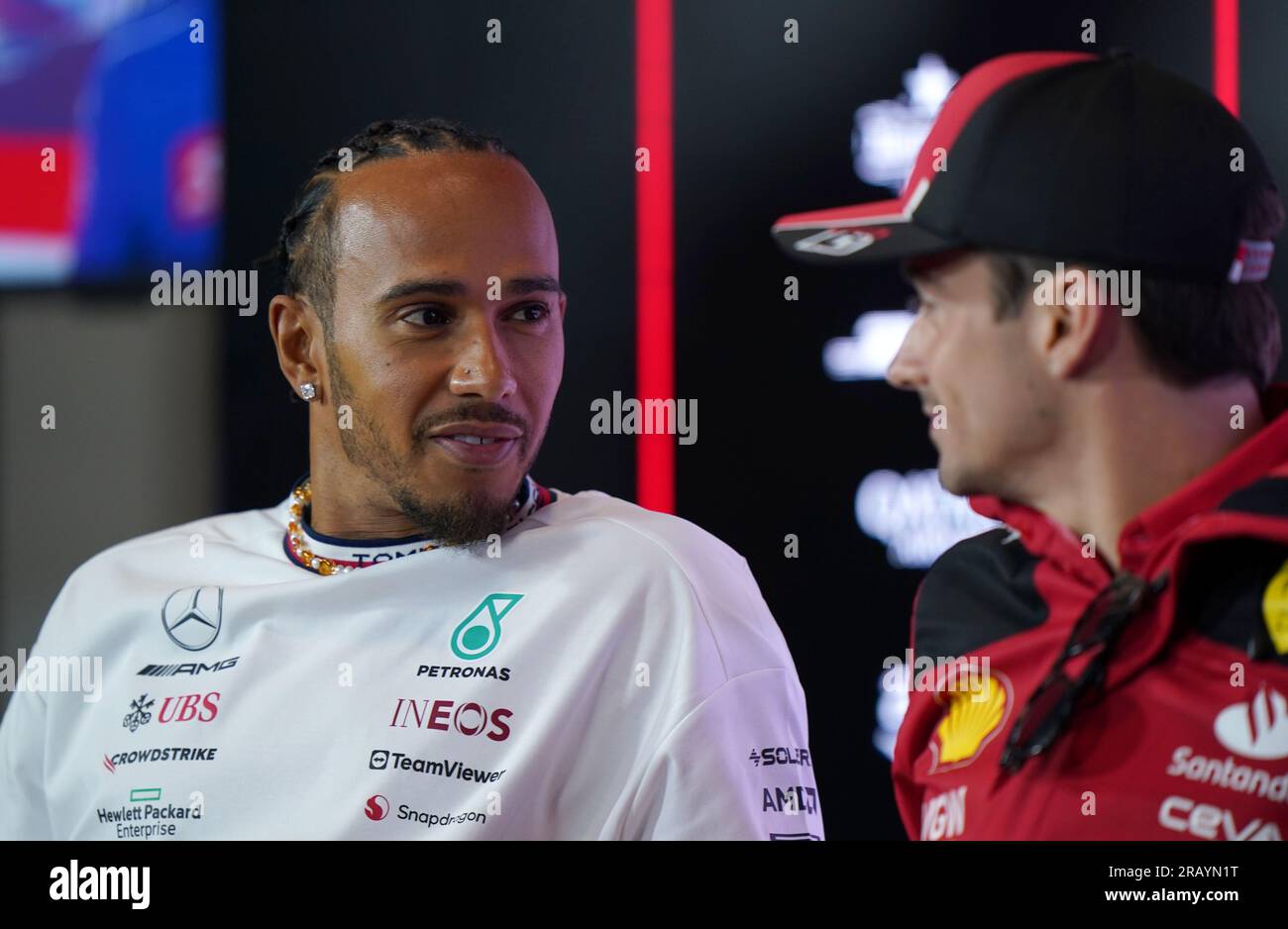 Lewis hamilton charles leclerc 2023 hi-res stock photography and images ...
