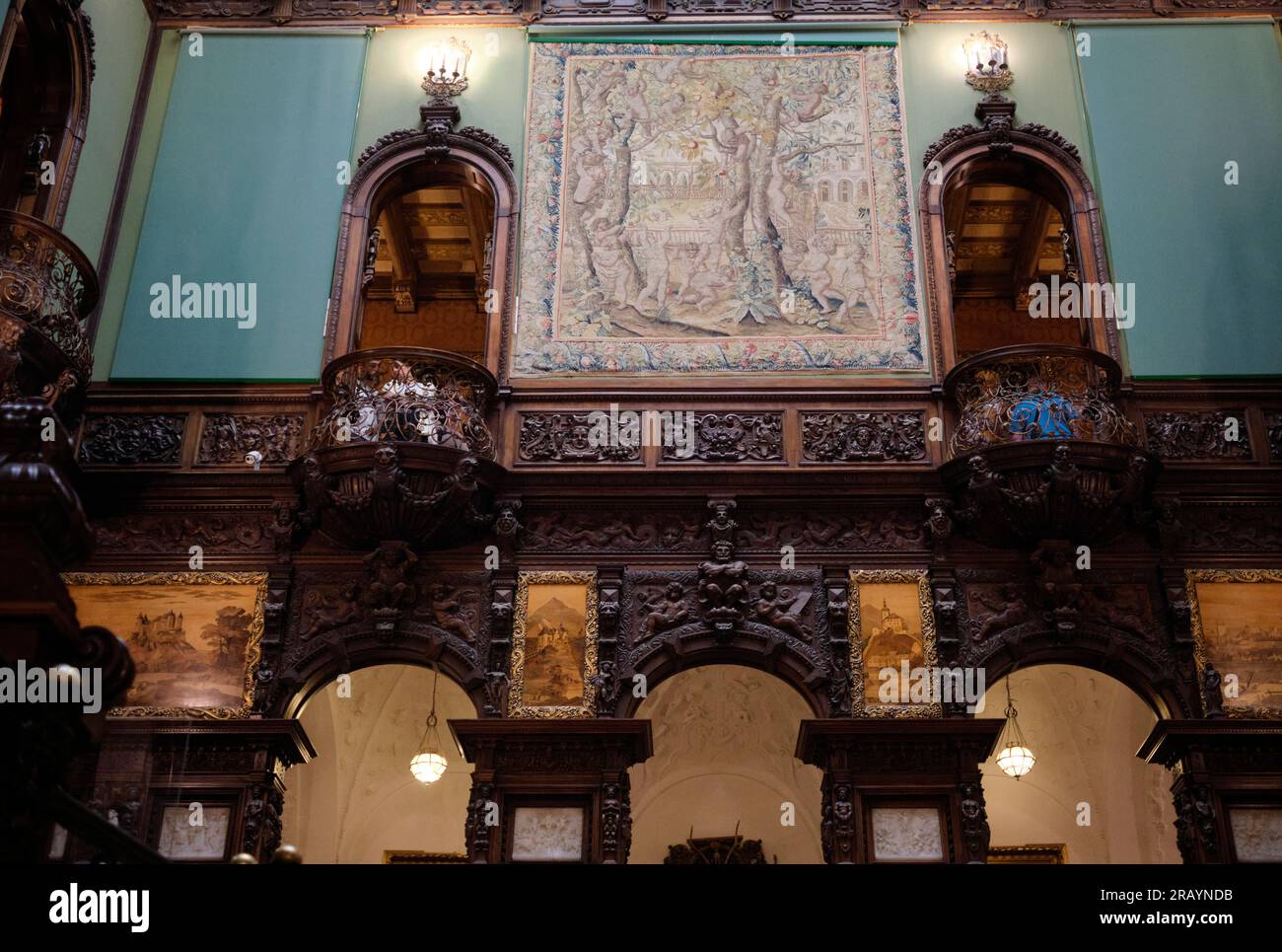 Interior of one of the best castle Peles,Transylvania,Romania Stock ...