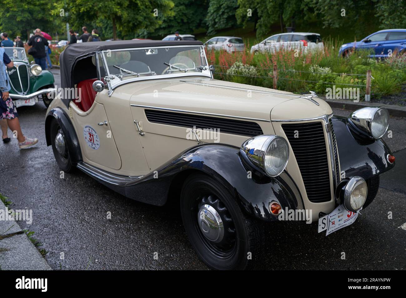 Prague, Czech Republic - June 17, 2023 - finish of the 1000 miles Czechoslovak race at the ...