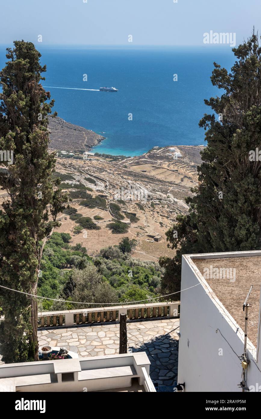 Coastal View from Kardiani Village, Tinos Stock Photo - Alamy