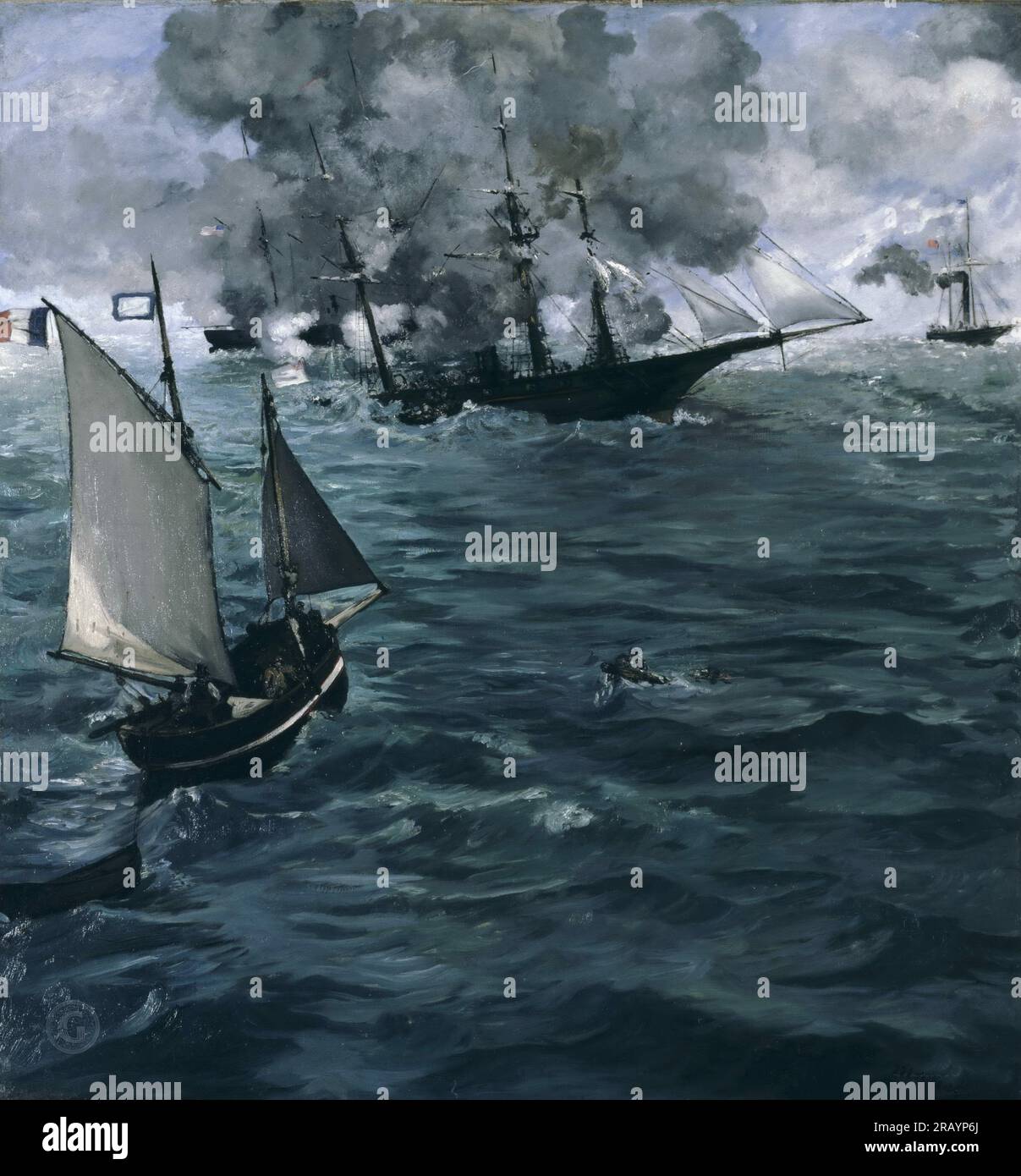Edouard Manet, French, 1832-1883 -- The Battle of the “Kearsarge” and ...
