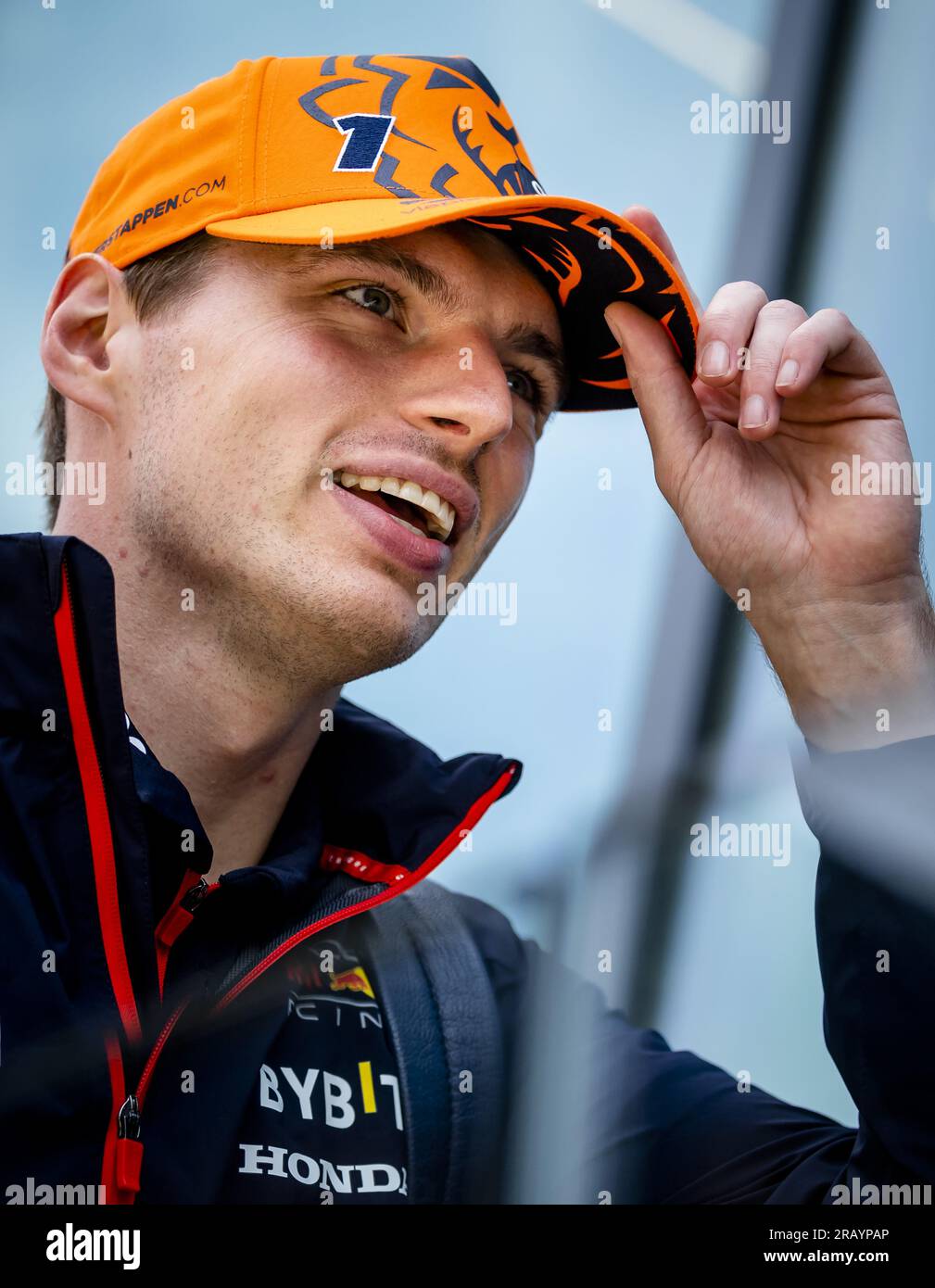 SILVERSTONE - Max Verstappen (Red Bull Racing) arrives at the ...