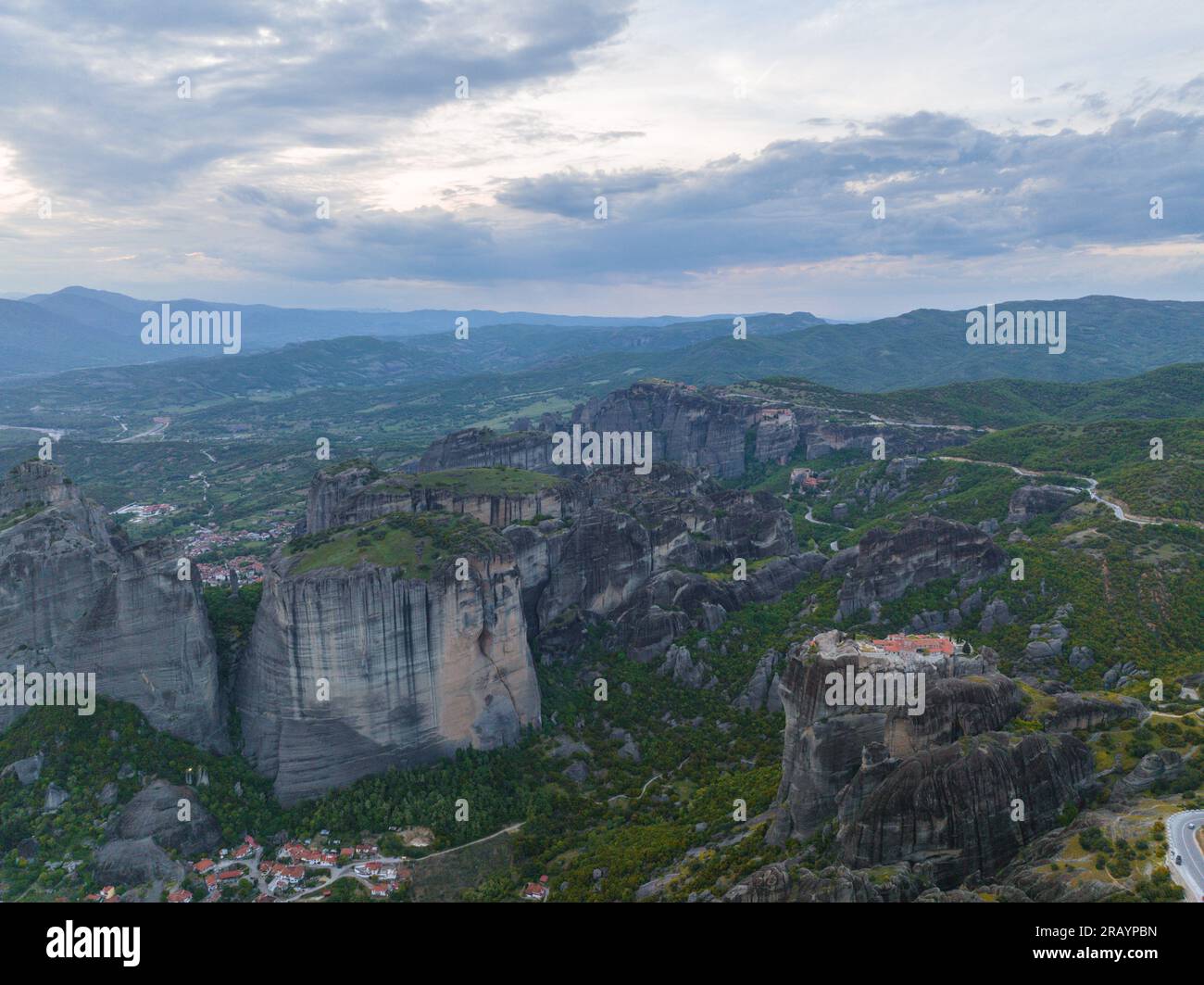 Aerial view of Meteora Monastery in Kalambaka, Greece Stock Photo - Alamy