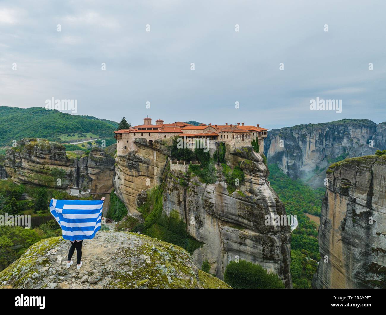 Aerial view of Meteora Monastery in Kalambaka, Greece Stock Photo - Alamy