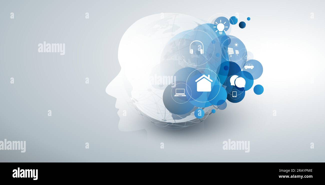 Machine Learning, Artificial Intelligence, Cloud Computing and Networks Design Concept with ...