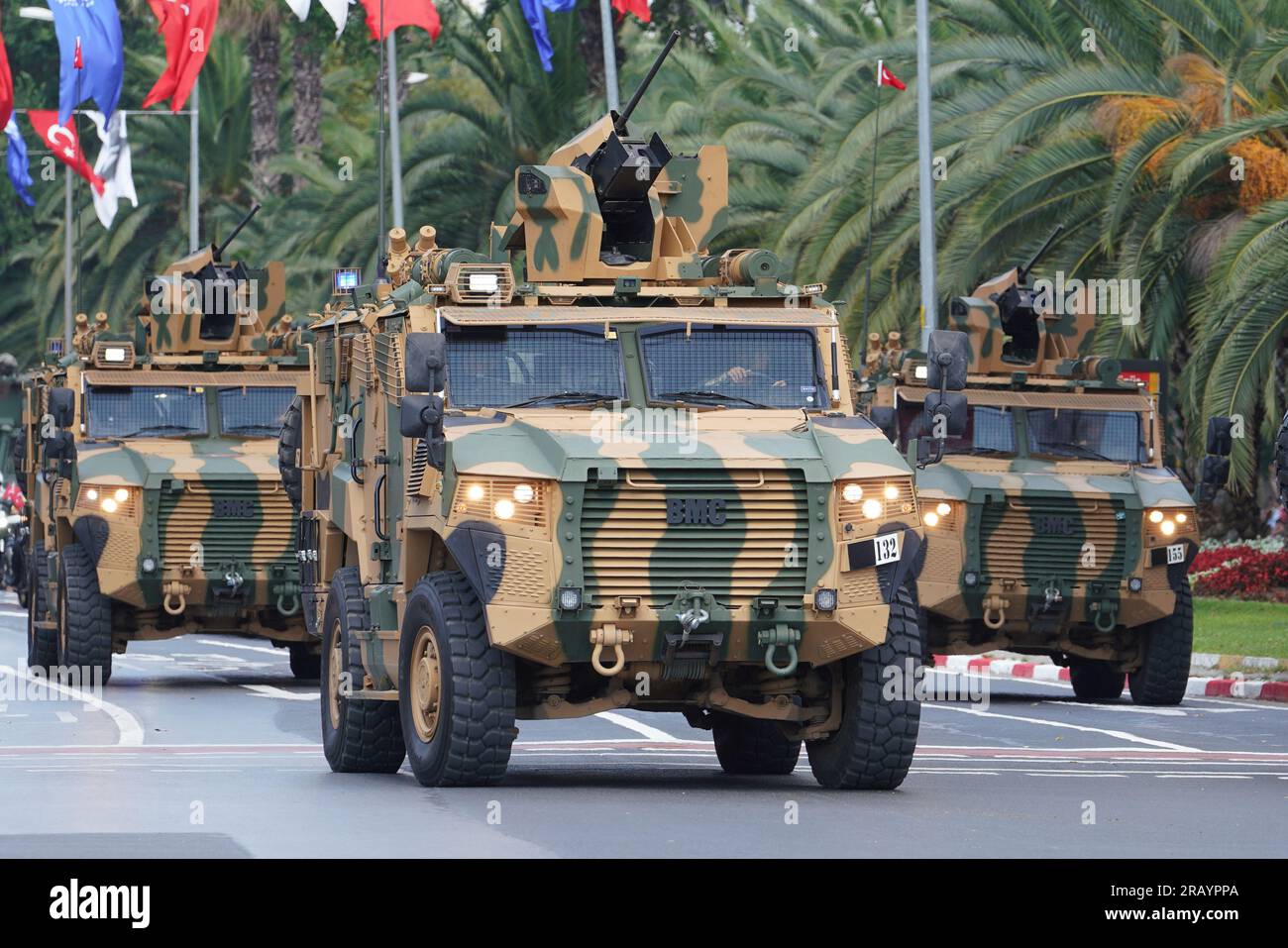 ISTANBUL, TURKIYE - AUGUST 30, 2022: Military vehicles parade in 100th ...