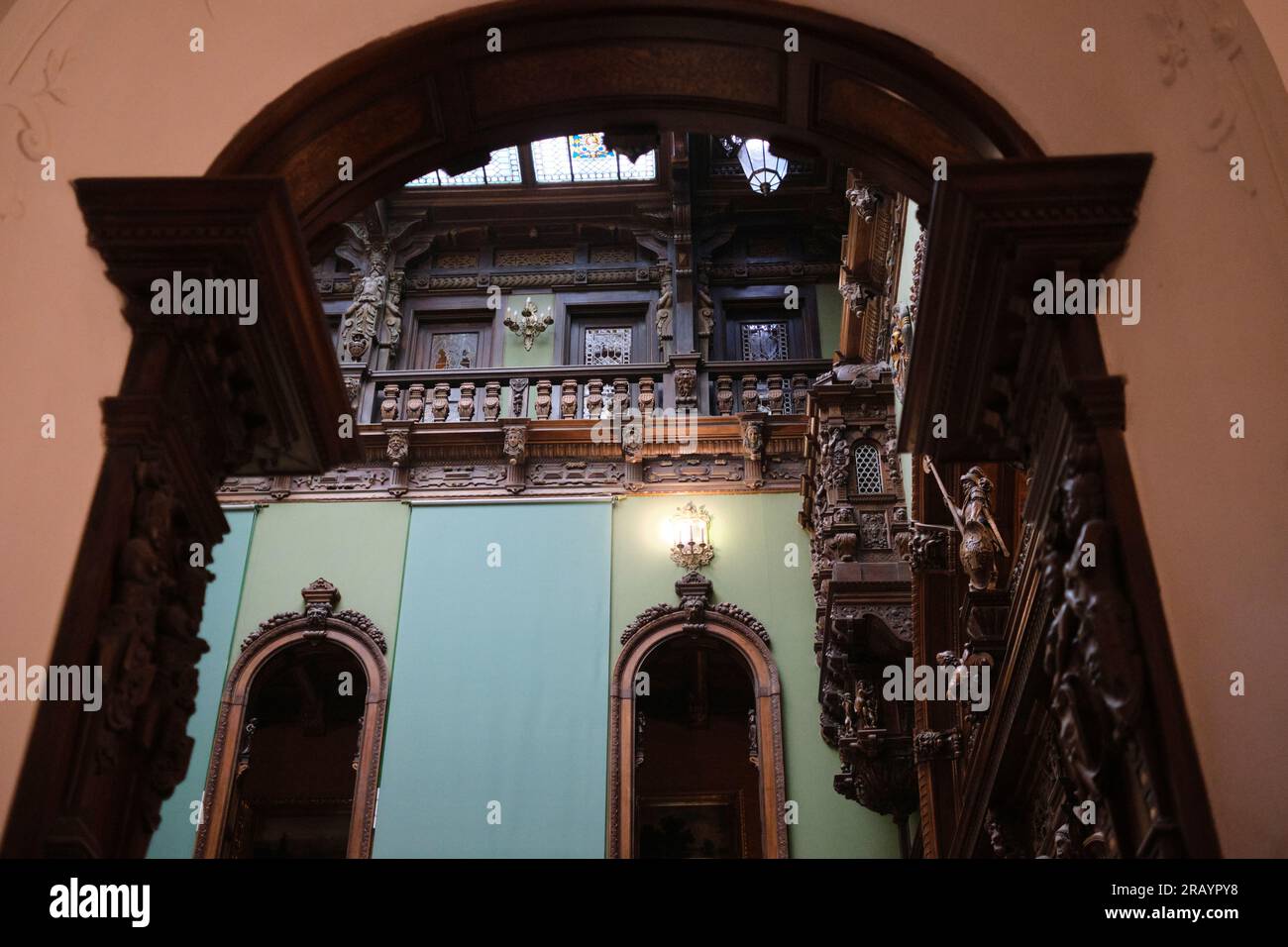 Interior of one of the best castle Peles,Transylvania,Romania Stock ...