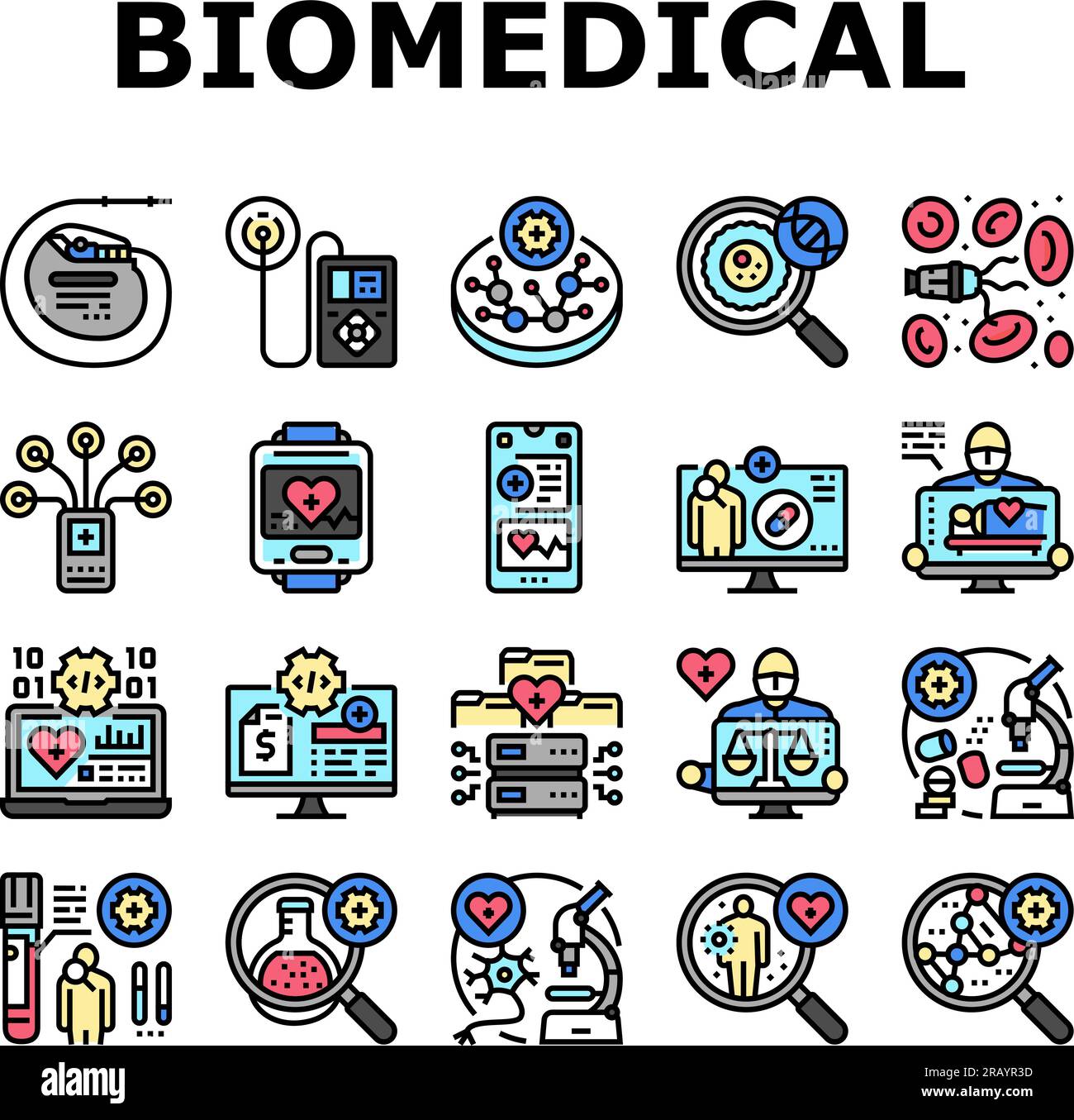 biomedical medical science icons set vector Stock Vector Image & Art ...