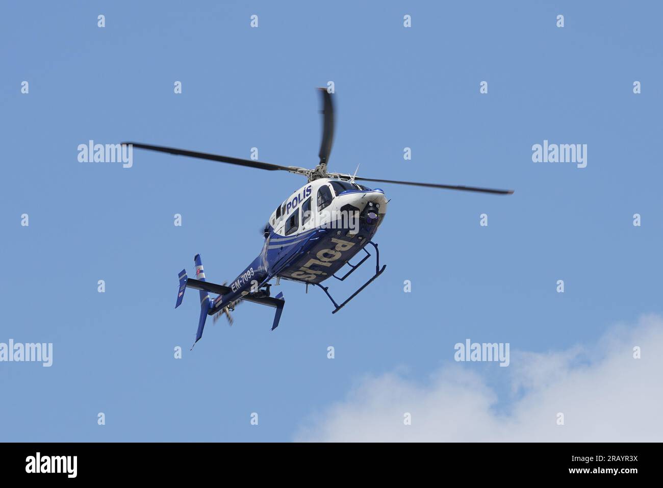 ISTANBUL, TURKIYE - AUGUST 30, 2022: Police helicopter parade during ...