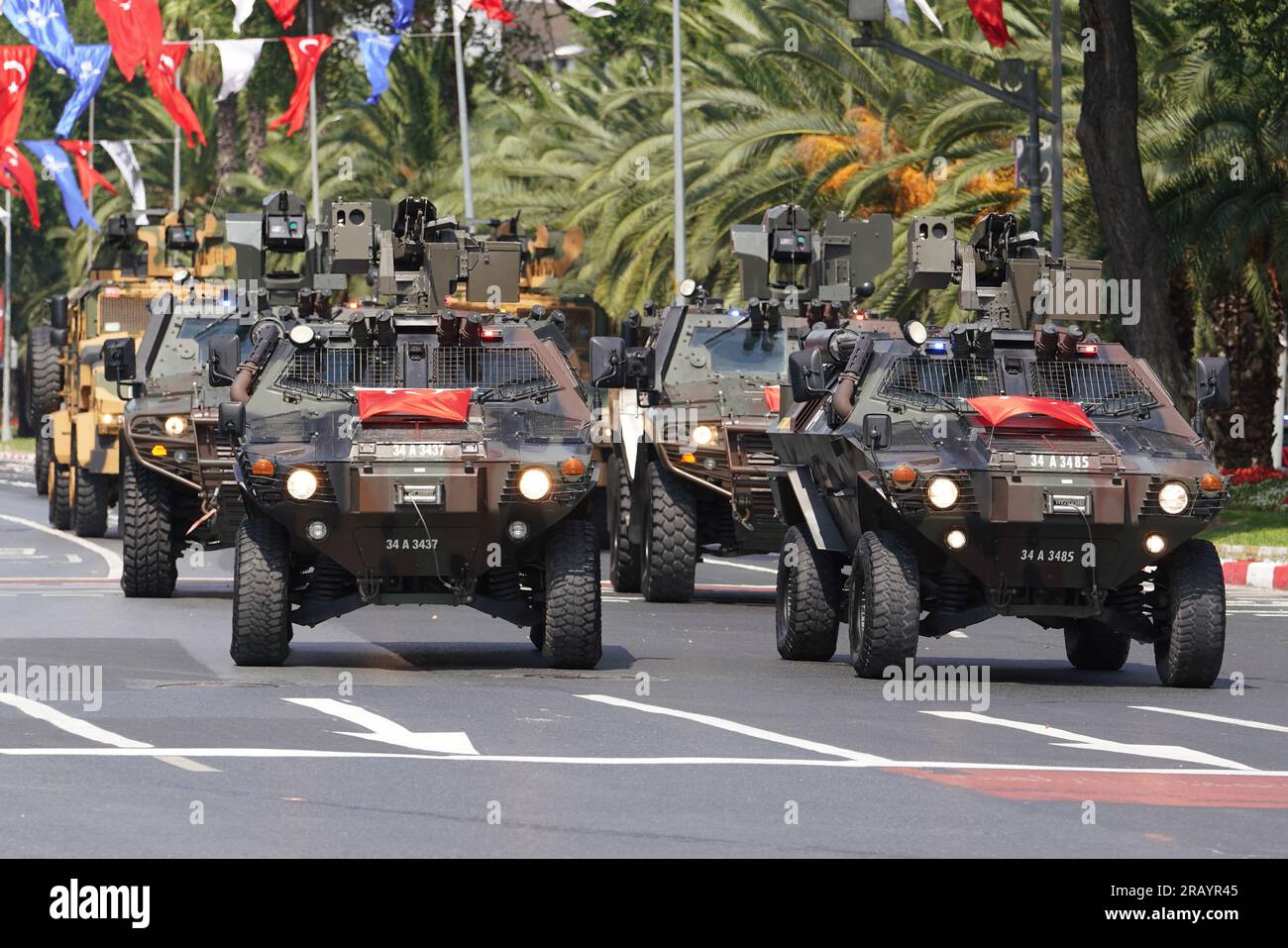 ISTANBUL, TURKIYE - AUGUST 30, 2022: Police vehicle parade during 100th ...