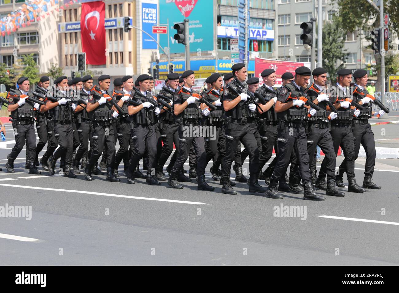 ISTANBUL, TURKIYE - AUGUST 30, 2022: Police march during 100th ...