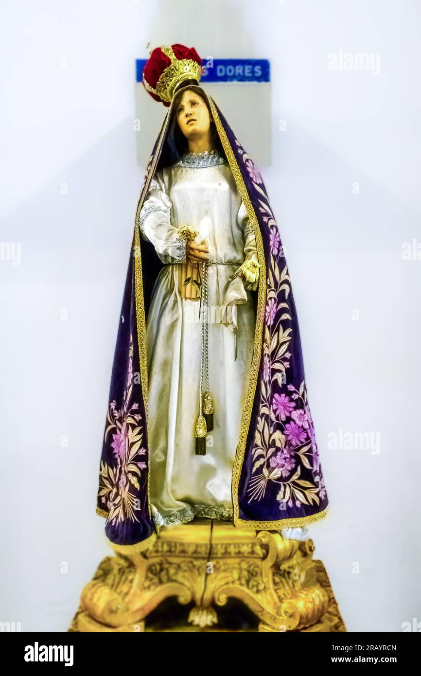 Rio de Janeiro, Brazil - June 15, 2023: A statue of the Virgin Mary on ...