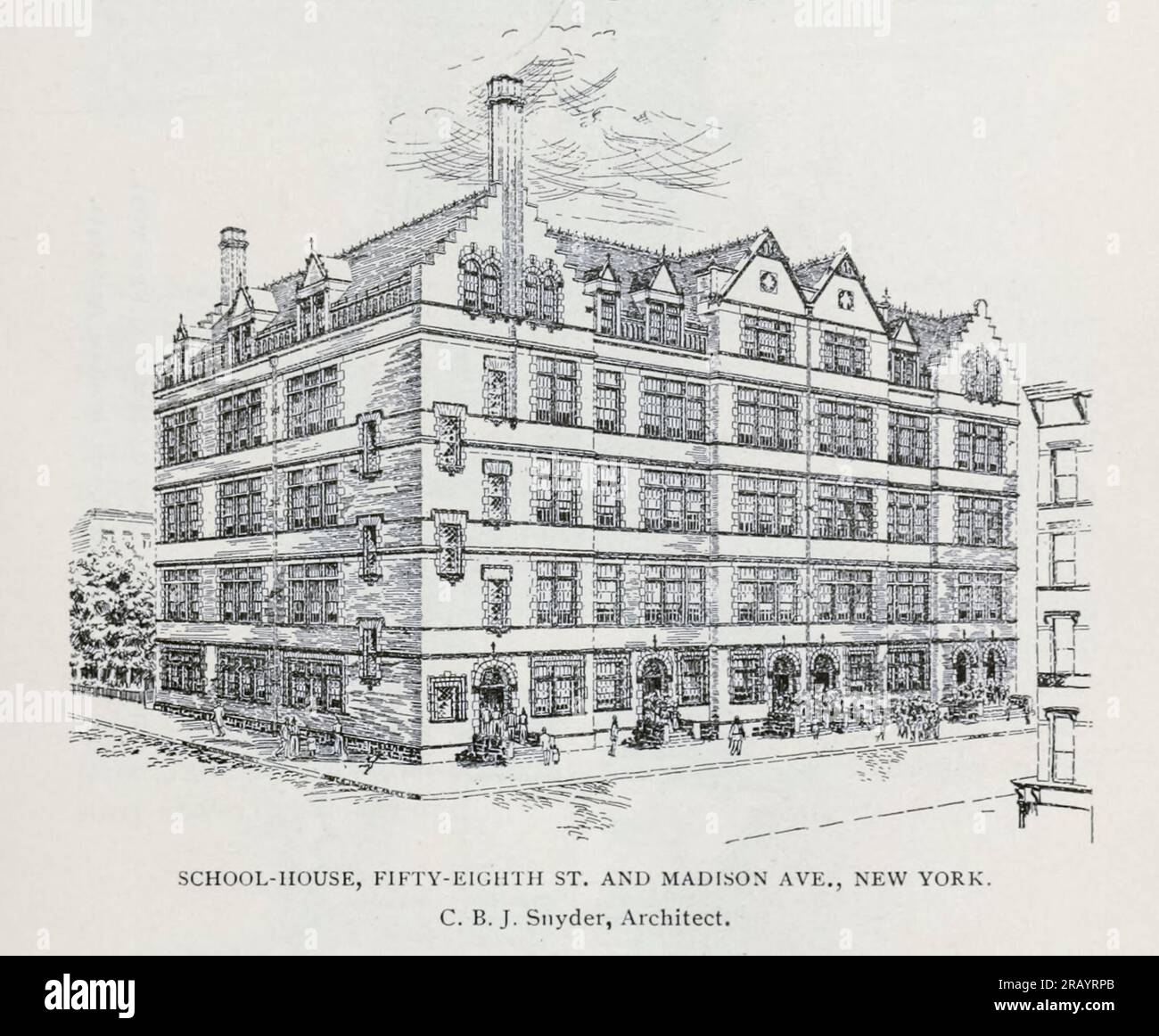 SCHOOL-HOUSE, FlFTY-EIGHTH ST. AND MADISON AVE., NEW YORK. C. B. J ...