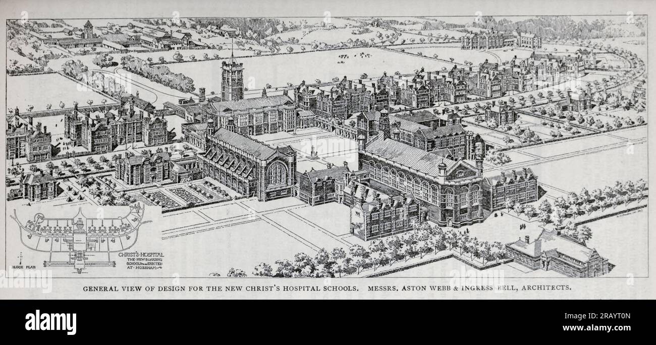 General View of design for the new Christ's Hospital Schools. Messrs ...