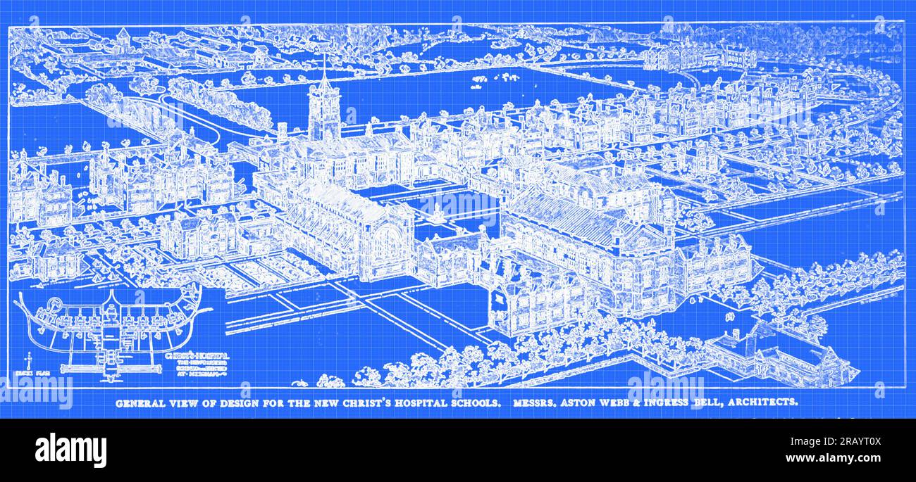 General View of design for the new Christ's Hospital Schools. Messrs ...