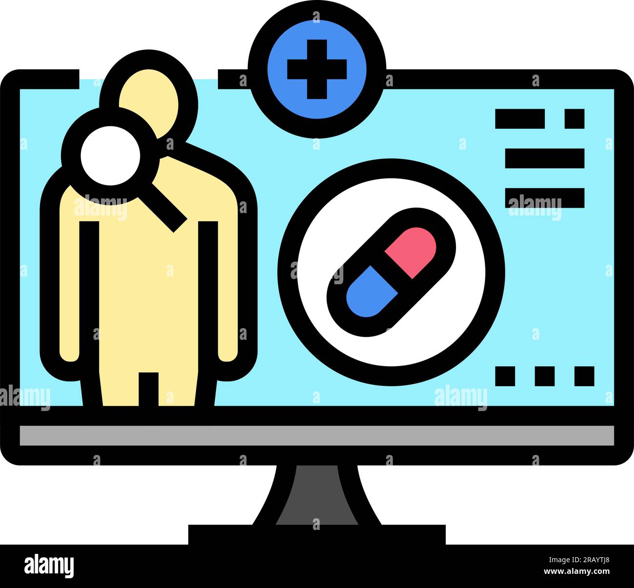 telemedicine technology biomedical color icon vector illustration Stock ...