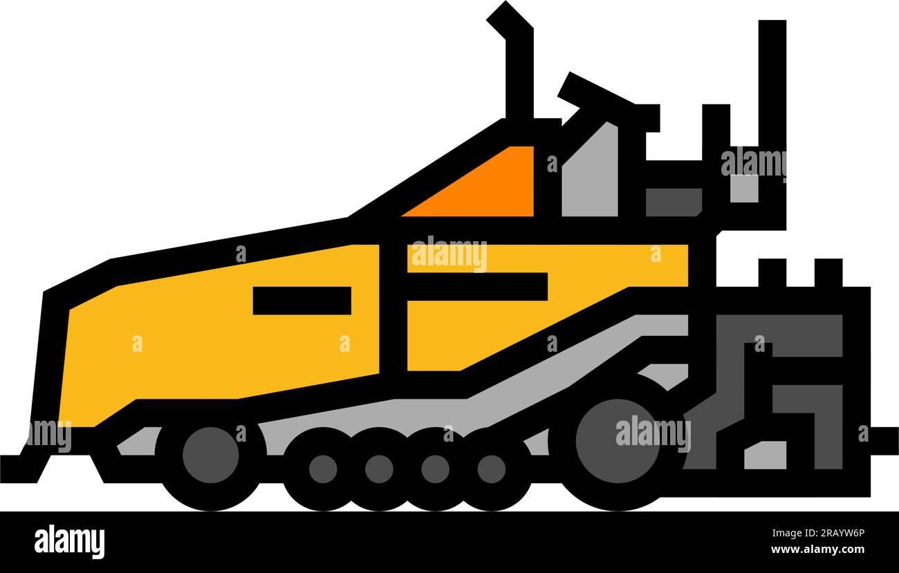paving machine civil engineer color icon vector illustration Stock ...