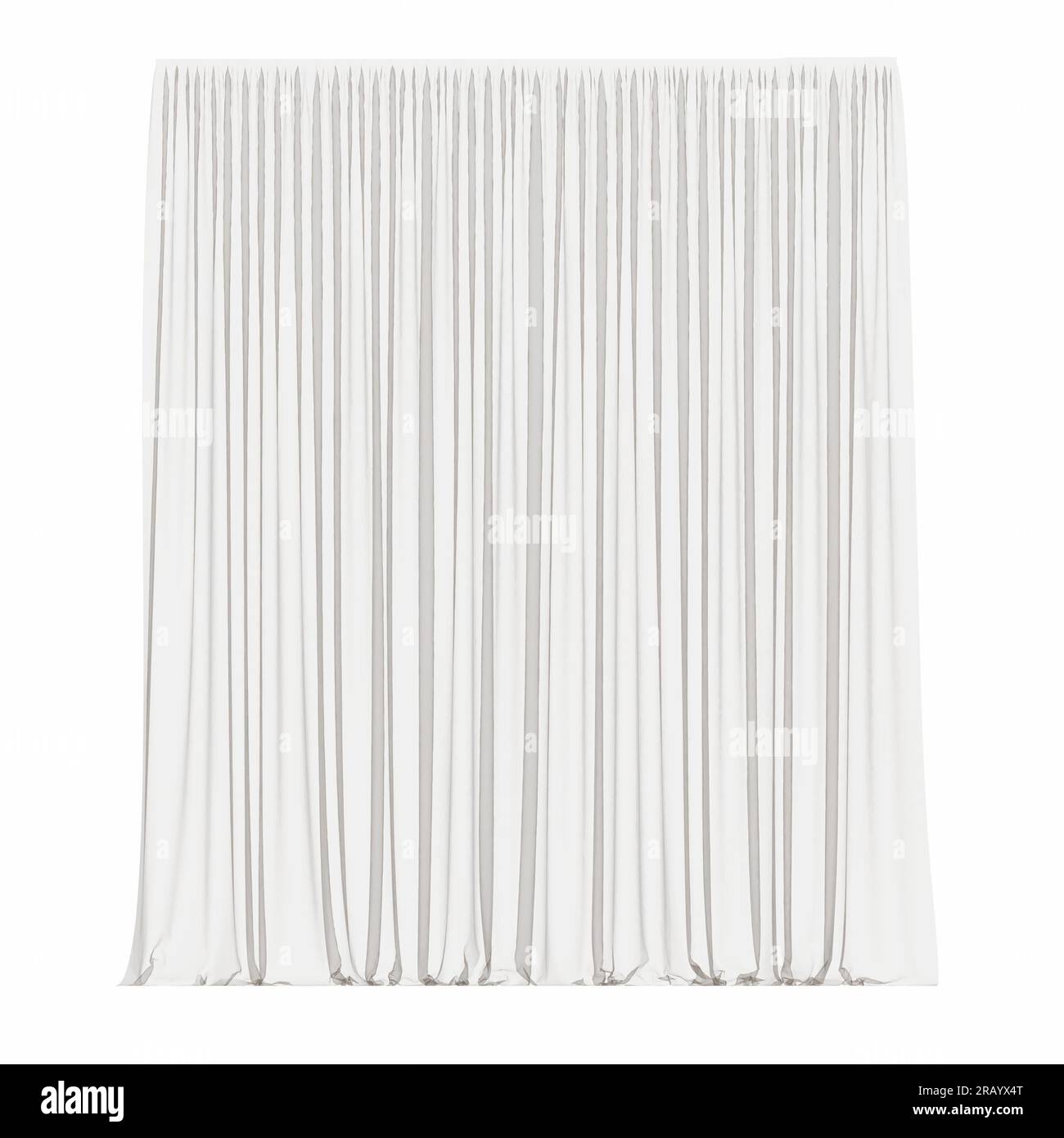curtain isolated on white background, interior decorations, 3D ...