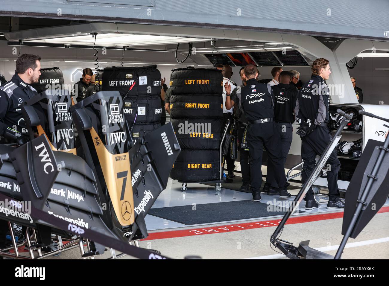 APEX APXGP Team crew in the garage for the F1 movie by Apple Studios ...