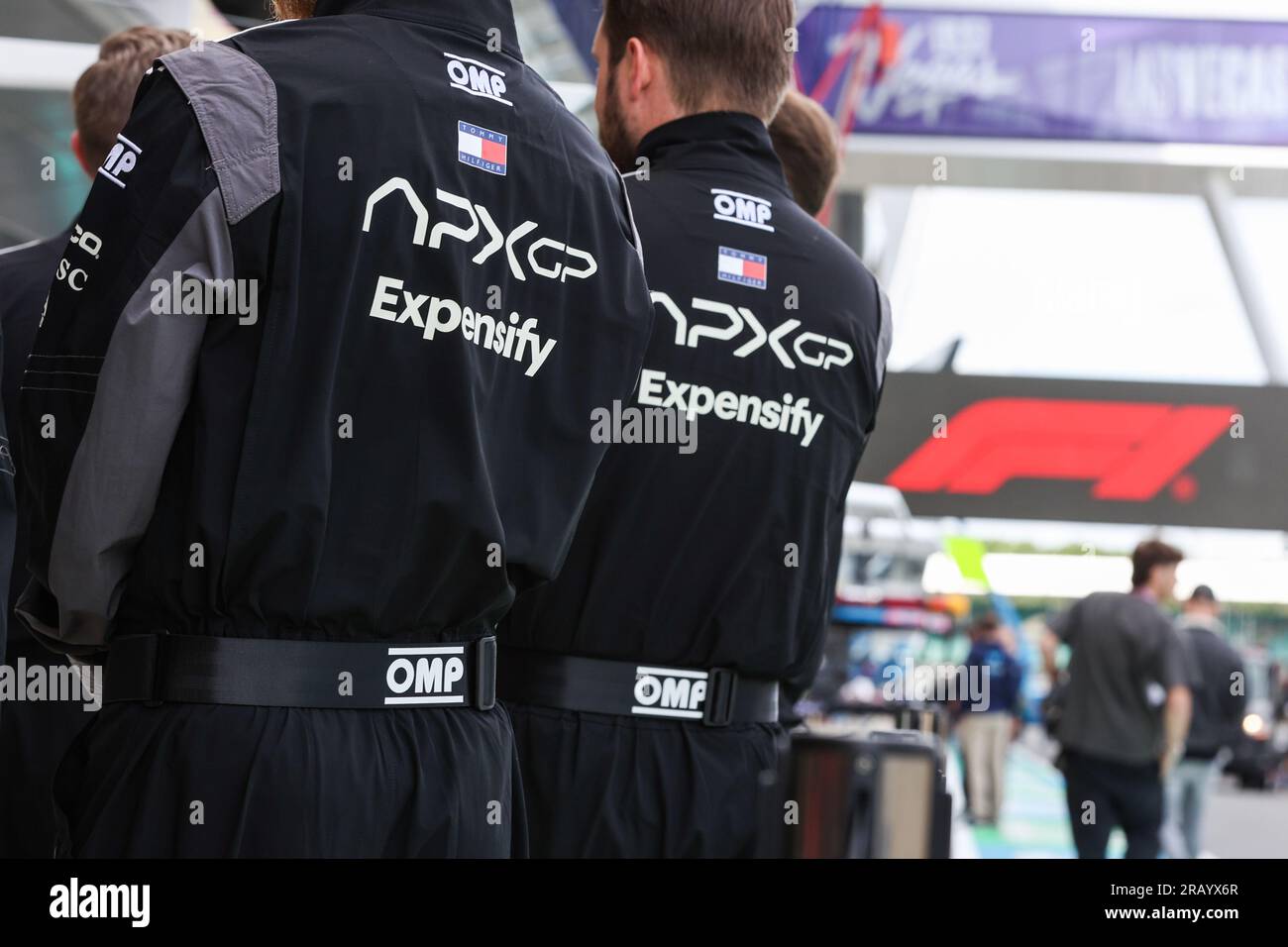 APEX APXGP Team crew in the pitlane for the F1 movie by Apple Studios ...