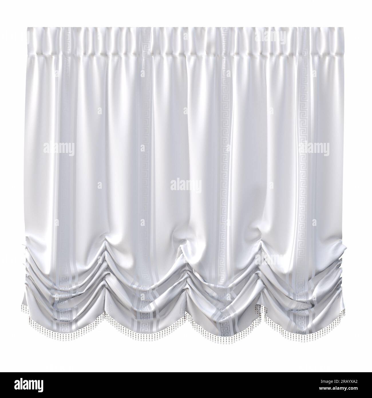 curtain isolated on white background, interior decorations, 3D ...