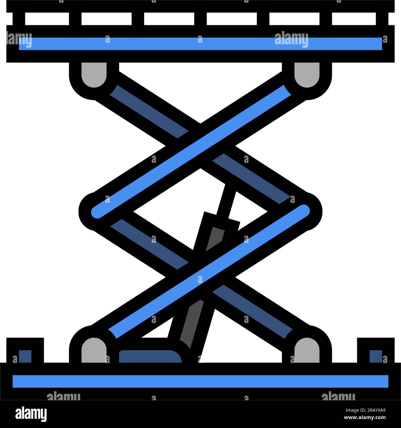 hydraulic lift platform civil engineer color icon vector illustration ...