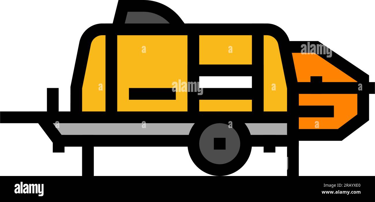 Concrete Pumper Civil Engineer Color Icon Vector Illustration Stock