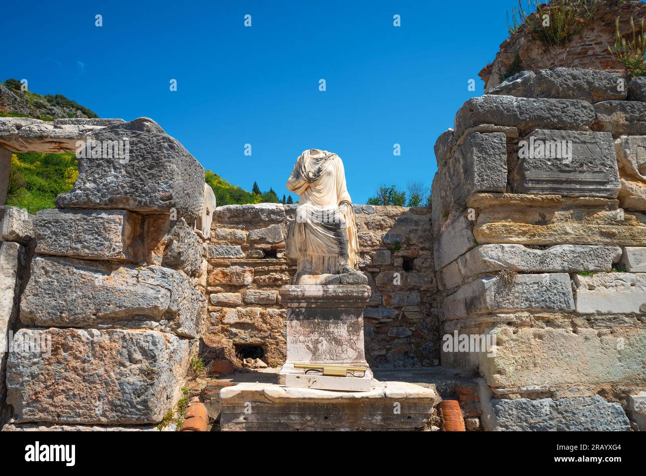 Headless statue of Scholastica. The bath complex, was restored in the ...