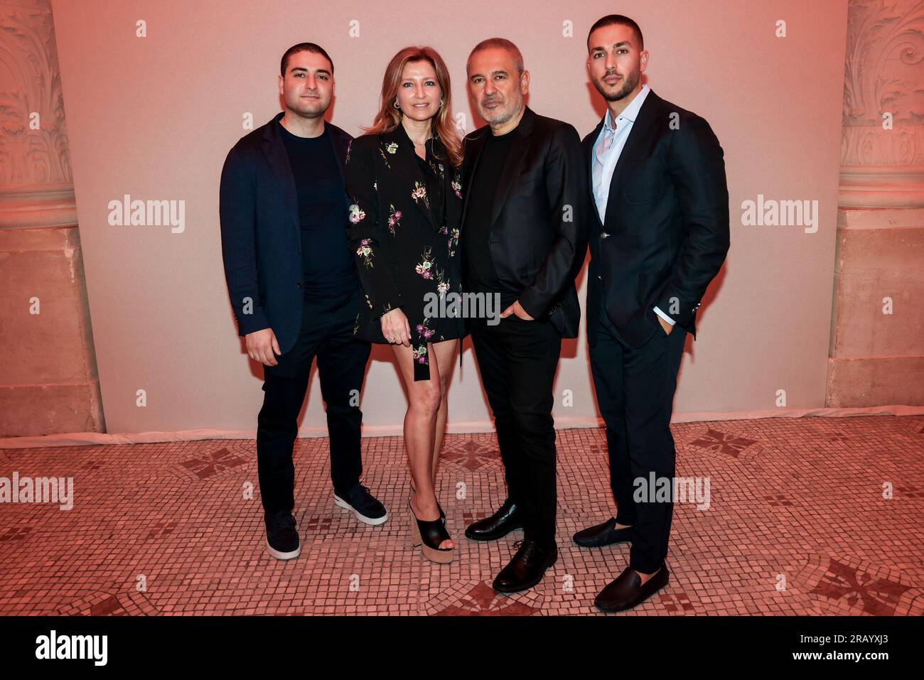 Paris, France. 05th July, 2023. Michel Saab, Claudine Saab, Elie Saab and Celio Saab attend the ...
