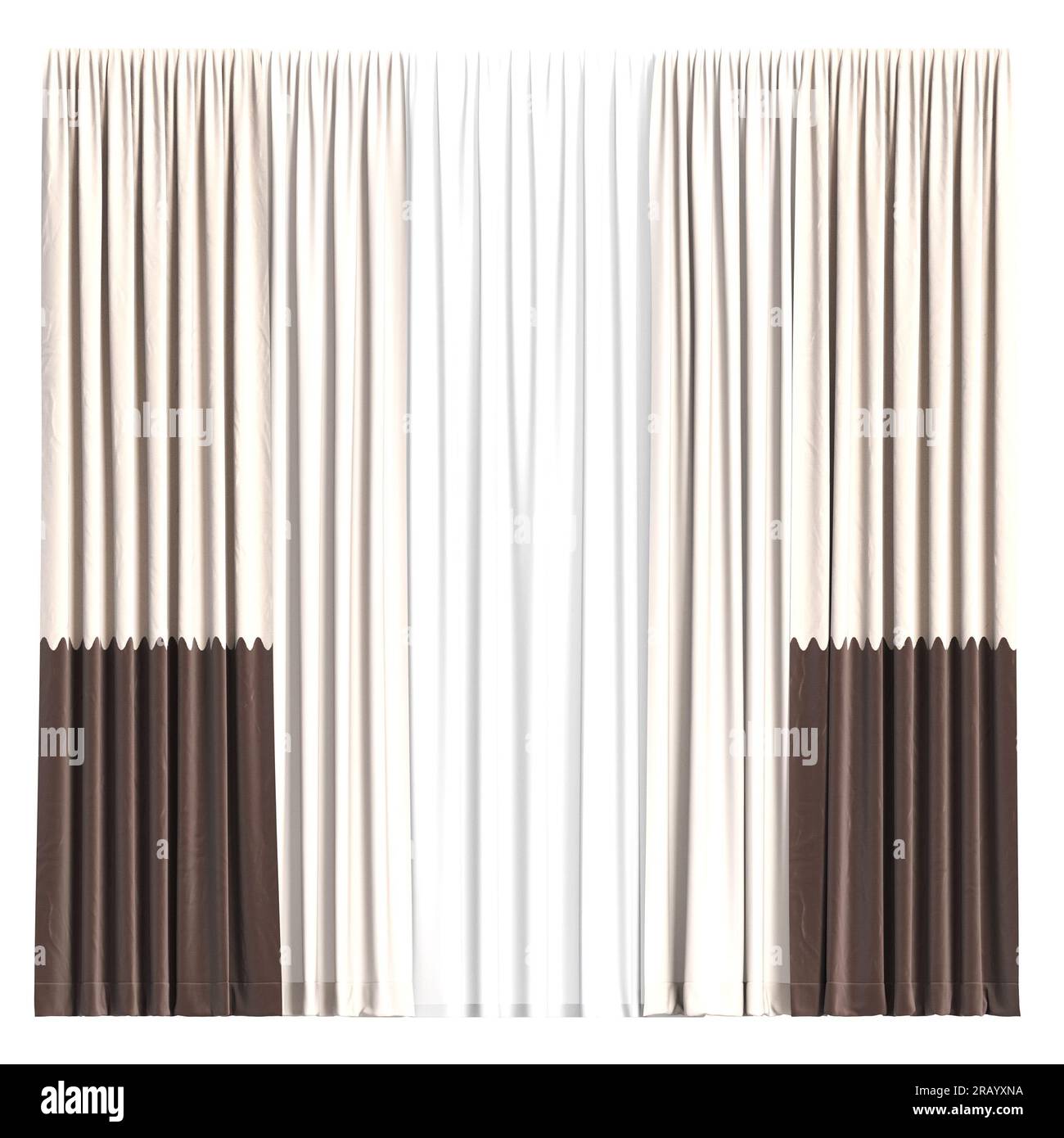 curtain isolated on white background, interior decorations, 3D ...
