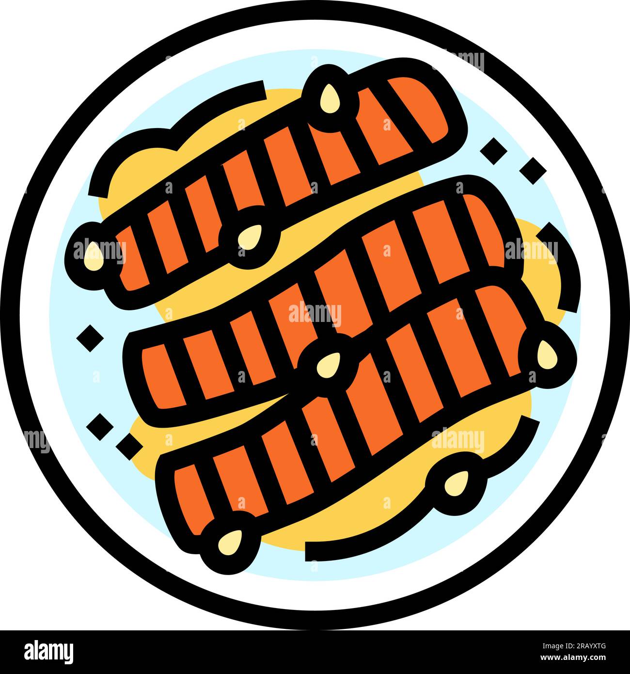 teriyaki salmon japanese food color icon vector illustration Stock ...